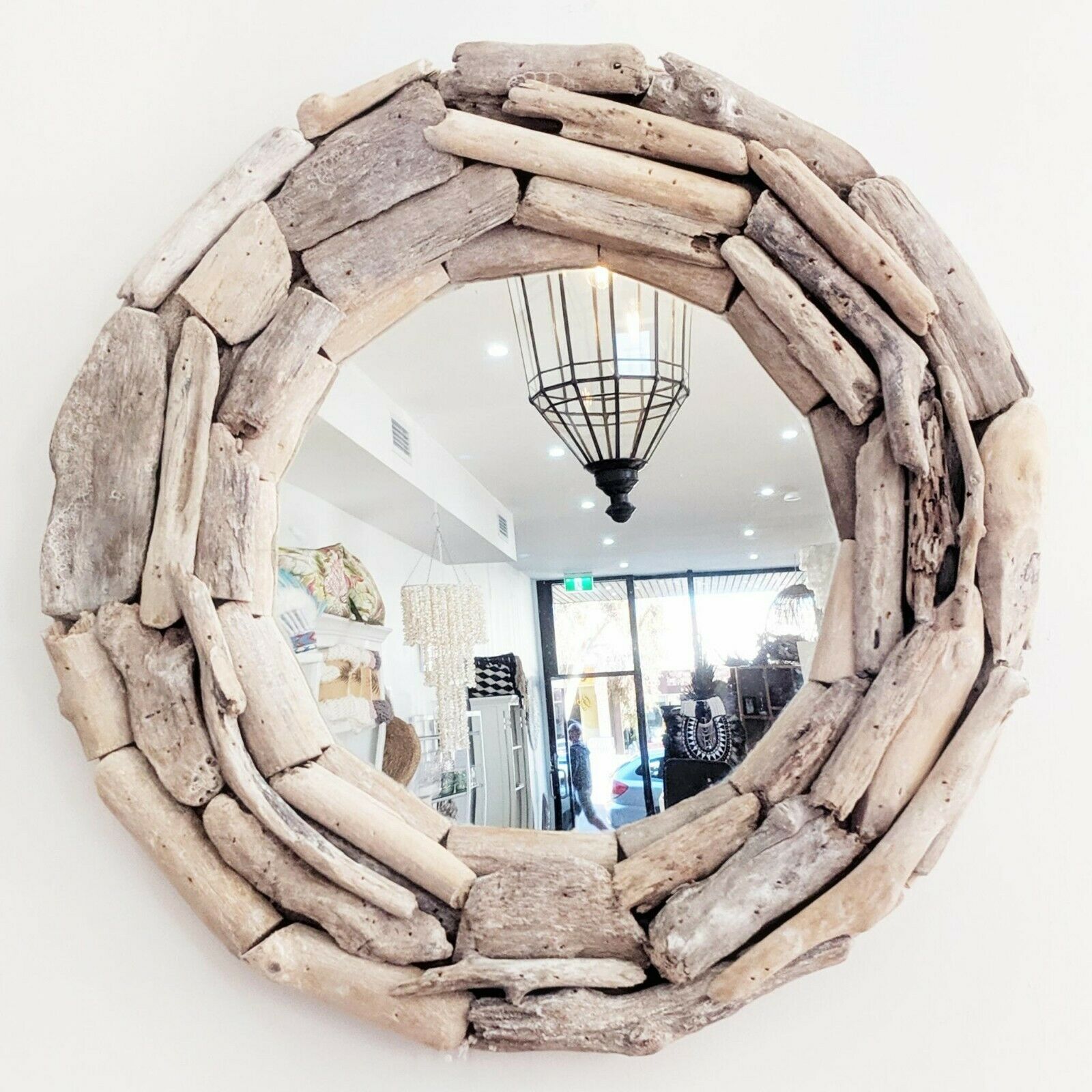 Coastal Driftwood Handcrafted Mirror 50cm – Coast to Country Decor